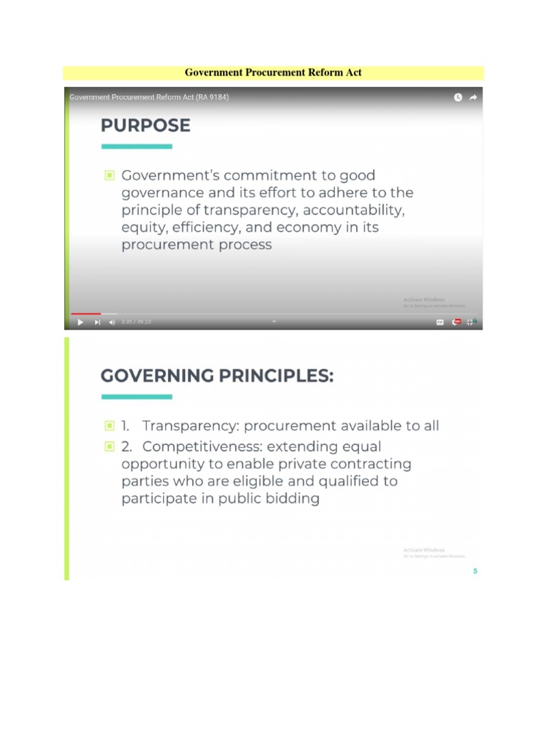 Reviewer PPT - Government Procurement Reform Act | PDF