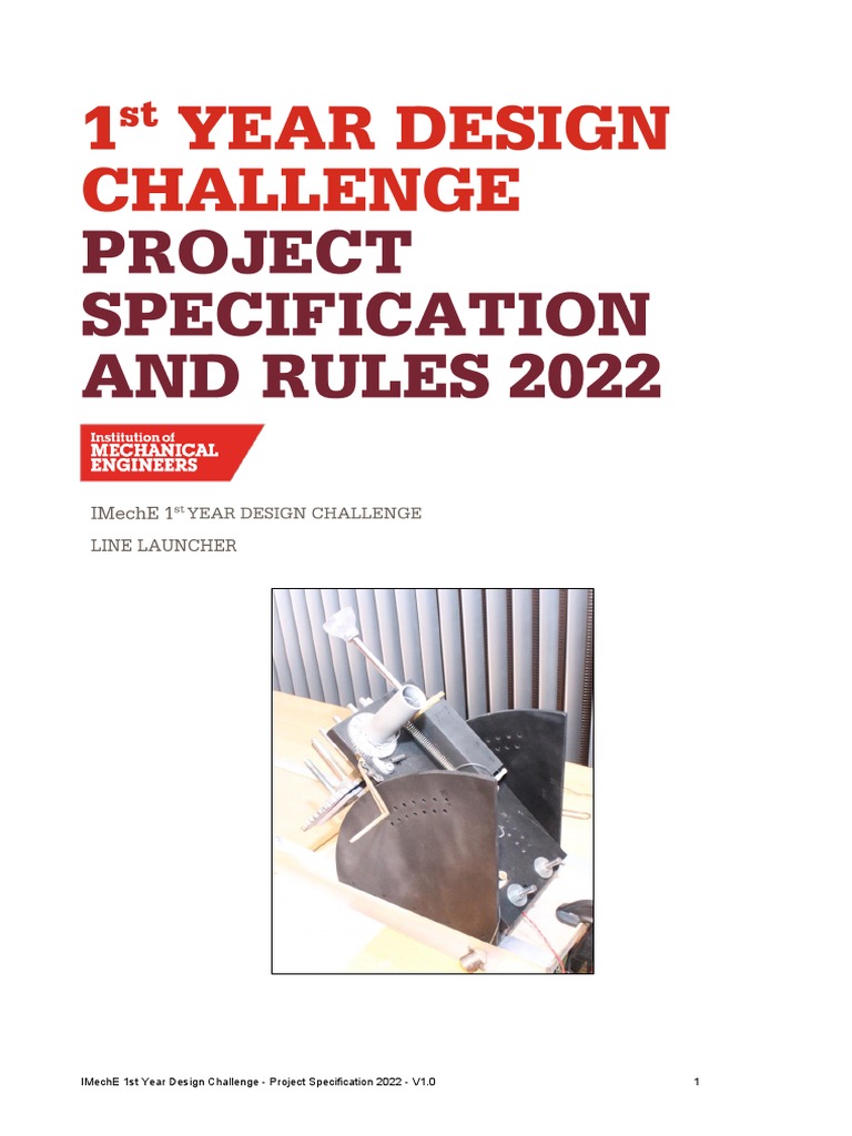 IMechE 1st Year Design Challenge - Project Specification 2022-2 | PDF ...