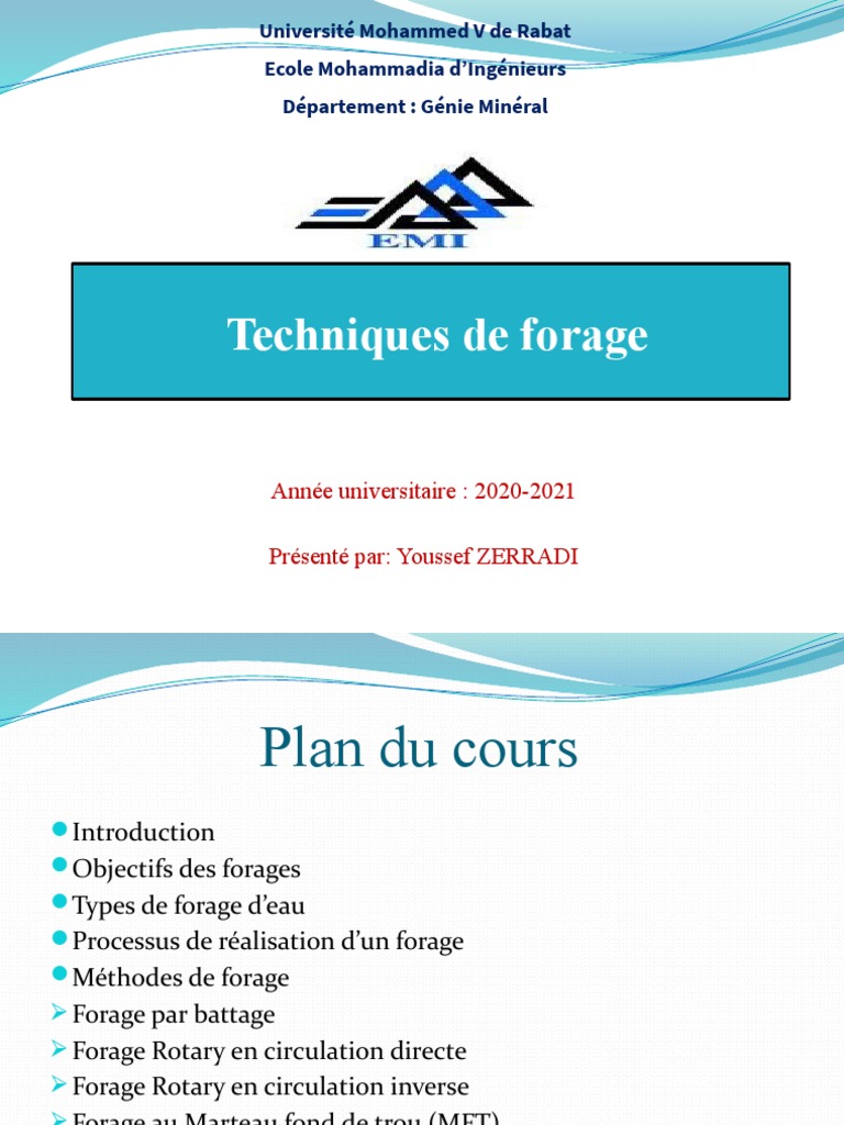 Techniques de Forage (2020-2021) | Download Free PDF | Forage | Sciences de la terre