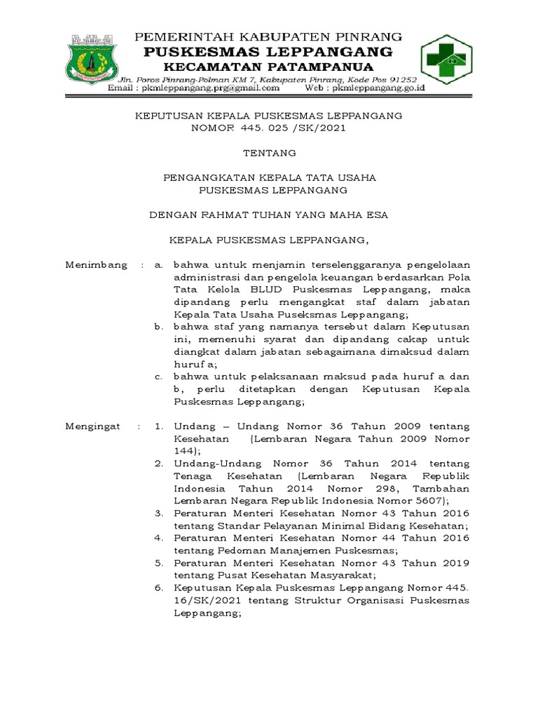 Contoh Format SK | PDF