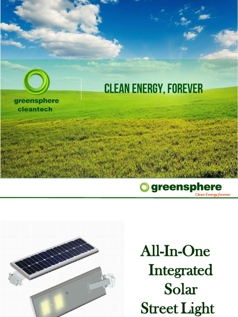Greensphere Autonomy 24 Hrs Integrated Solar Street Light | PDF | Clean ...