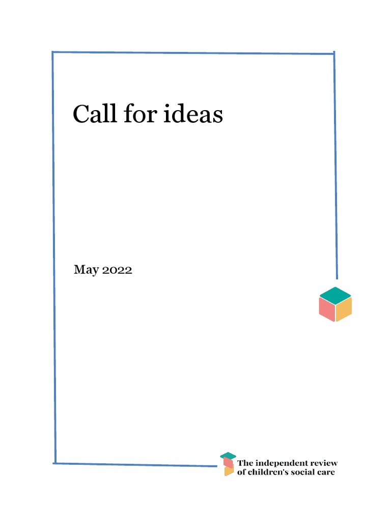 Call For Ideas | PDF | Social Work | Child Neglect
