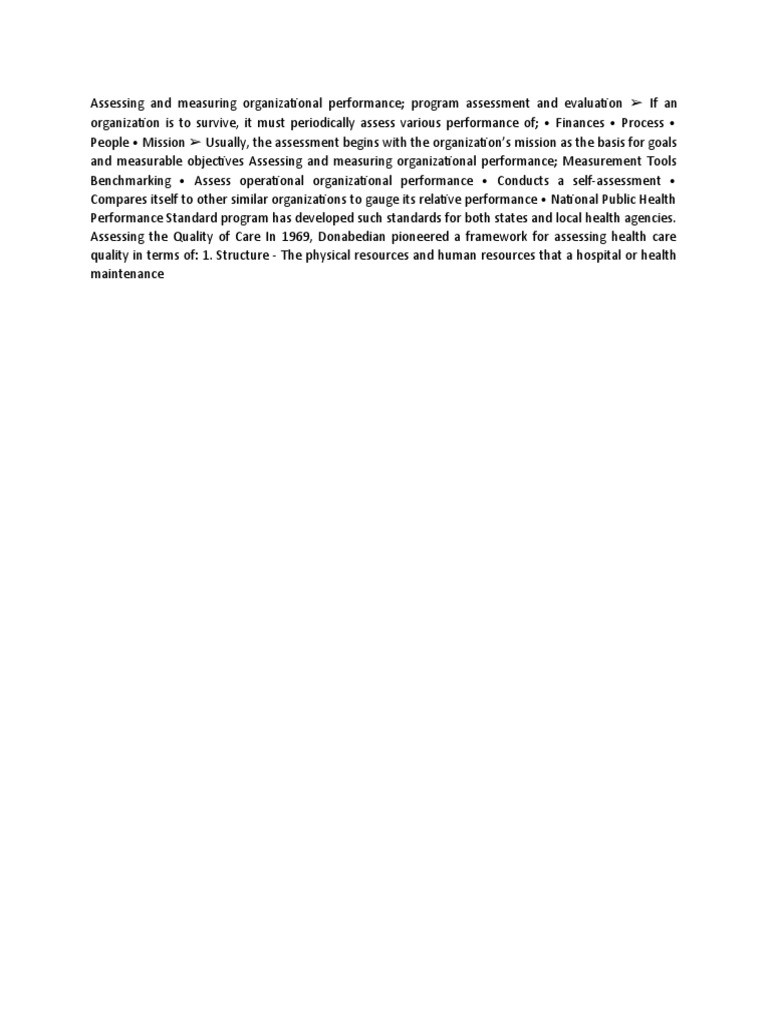 Assessing and Measuring Organizational Performance | PDF | Career ...
