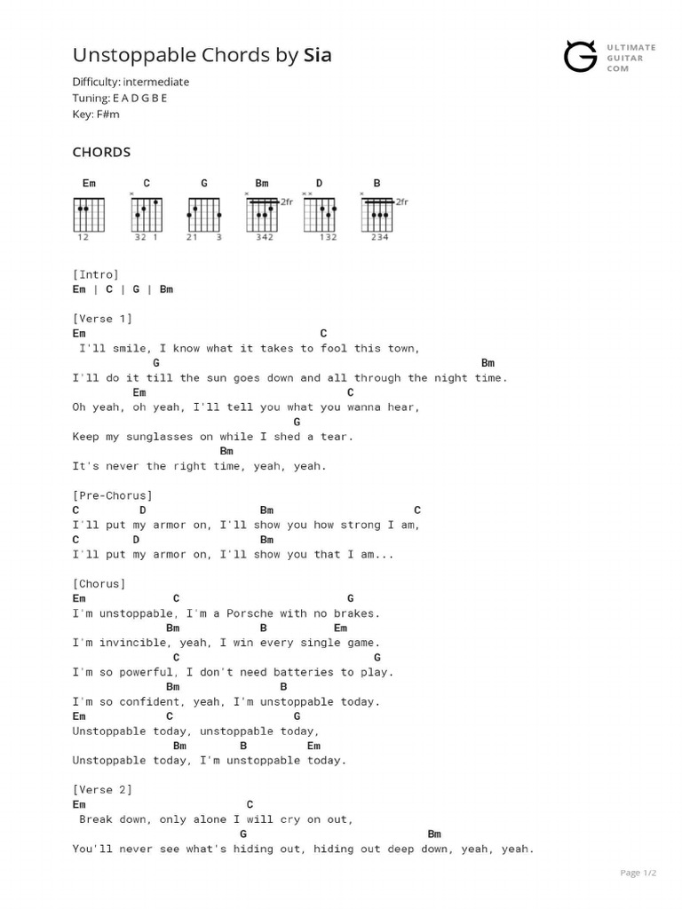 unstoppable chords (1) | PDF