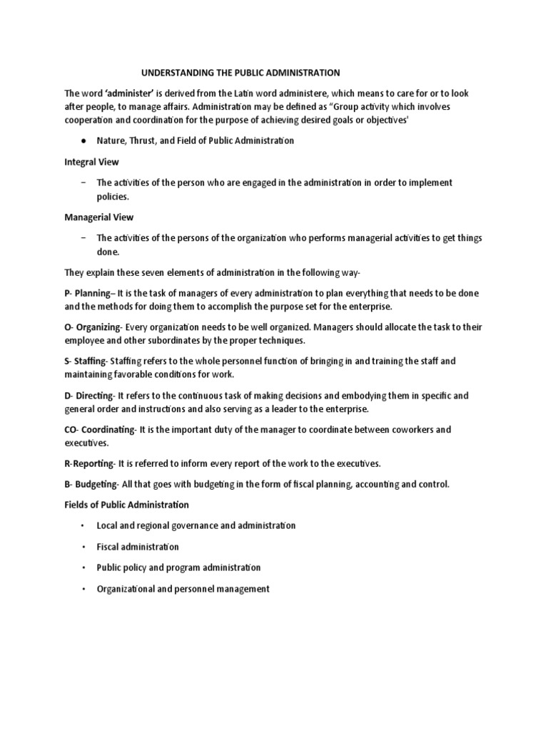 Understanding The Public Administration | Download Free PDF | Human ...