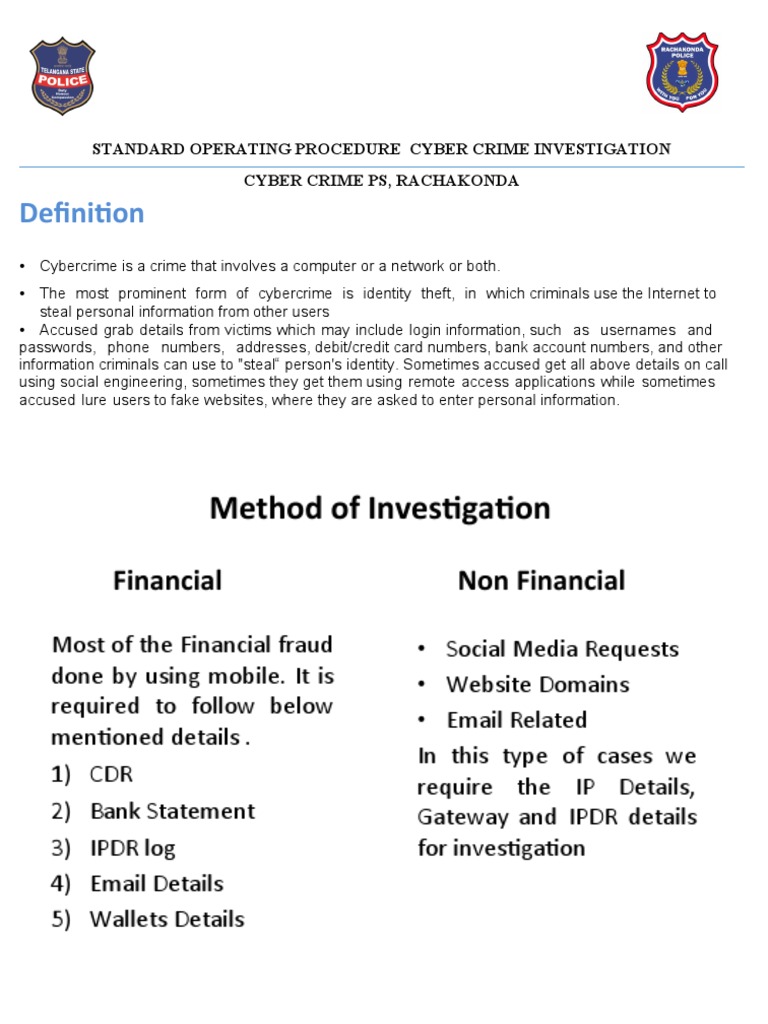 Standard Operating Procedure Cyber Crime Investigation | PDF | Qr Code ...