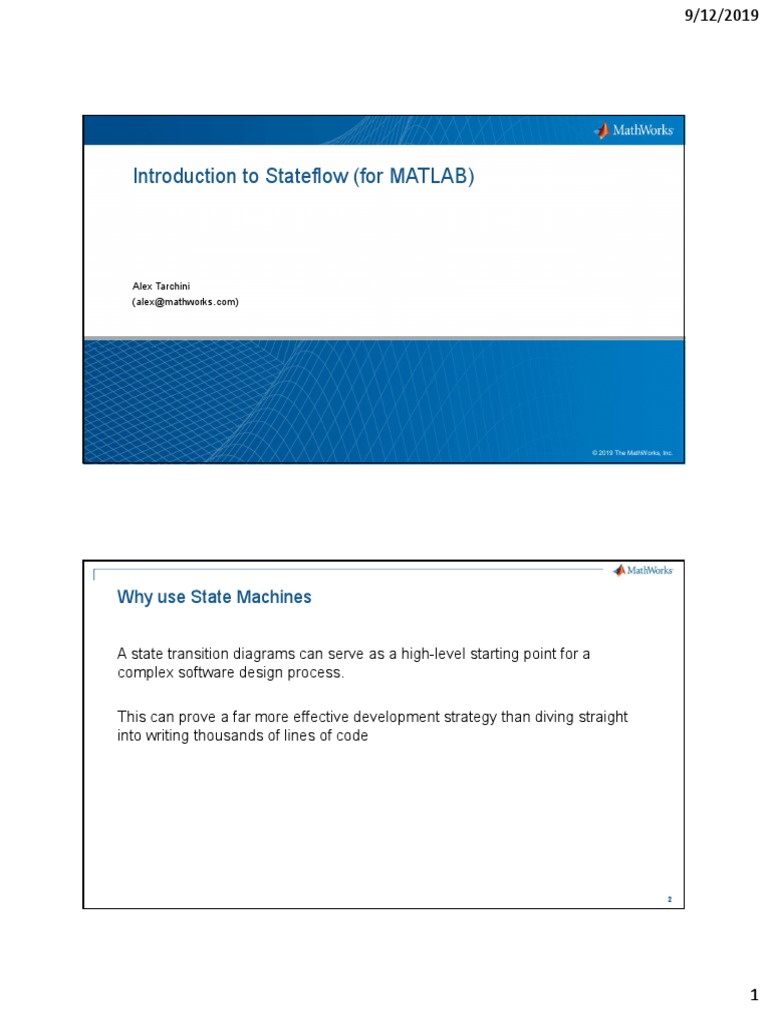 Introduction To Stateflow (For MATLAB) : Why Use State Machines | PDF | Computer Programming ...