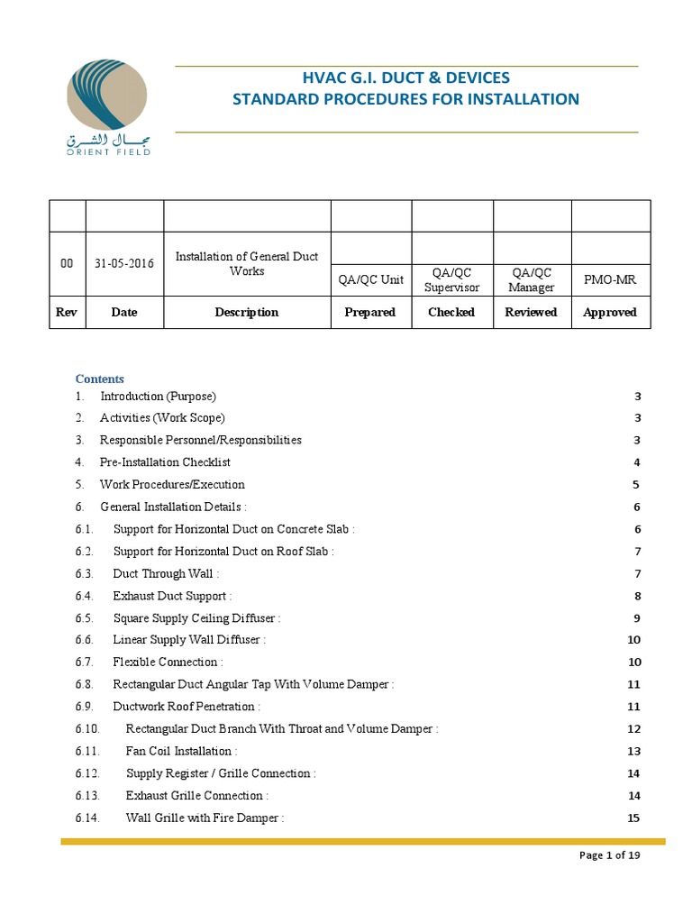 Installation Standard Pdf Duct Flow Manufactured Goods