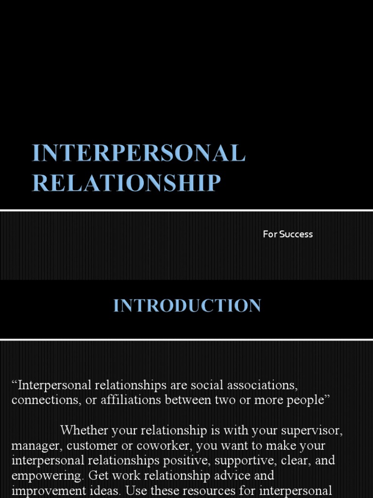 Interpersonal Relationship | PDF