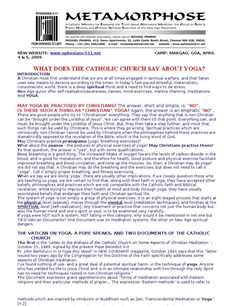 Yoga What Does The Catholic Church Say About It | PDF | Moksha | Yoga