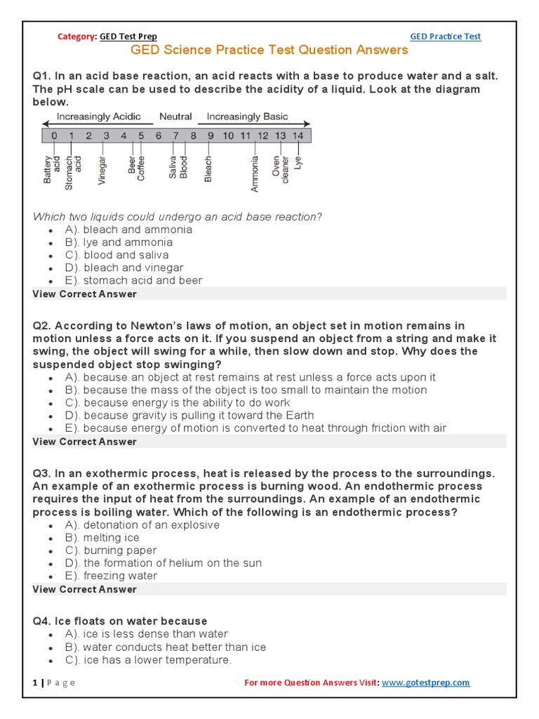 GED-Science-Test-1 | PDF | Fertilisation | Genetics