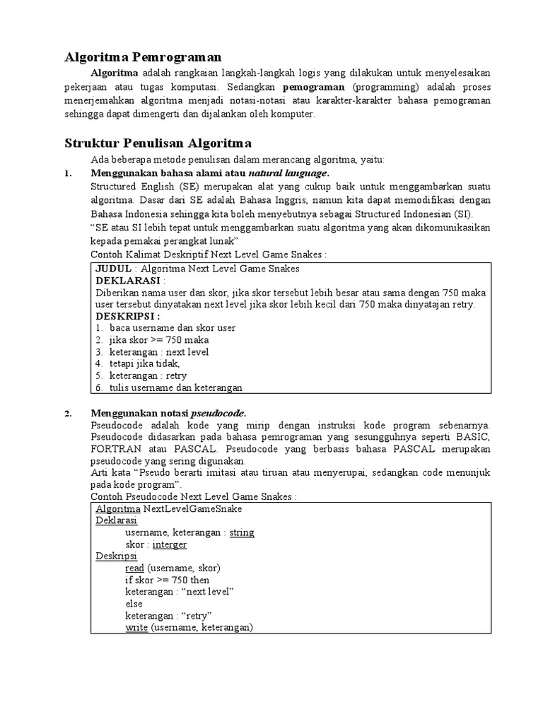 Materi 02 - Algoritma Pemrograman | PDF