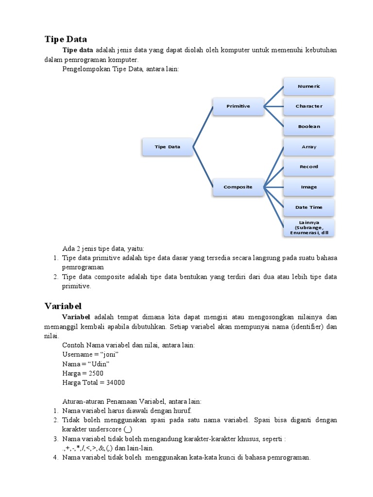 Materi 03 - Tipe Data, Variabel, Konstanta Dan Ekspresi | PDF
