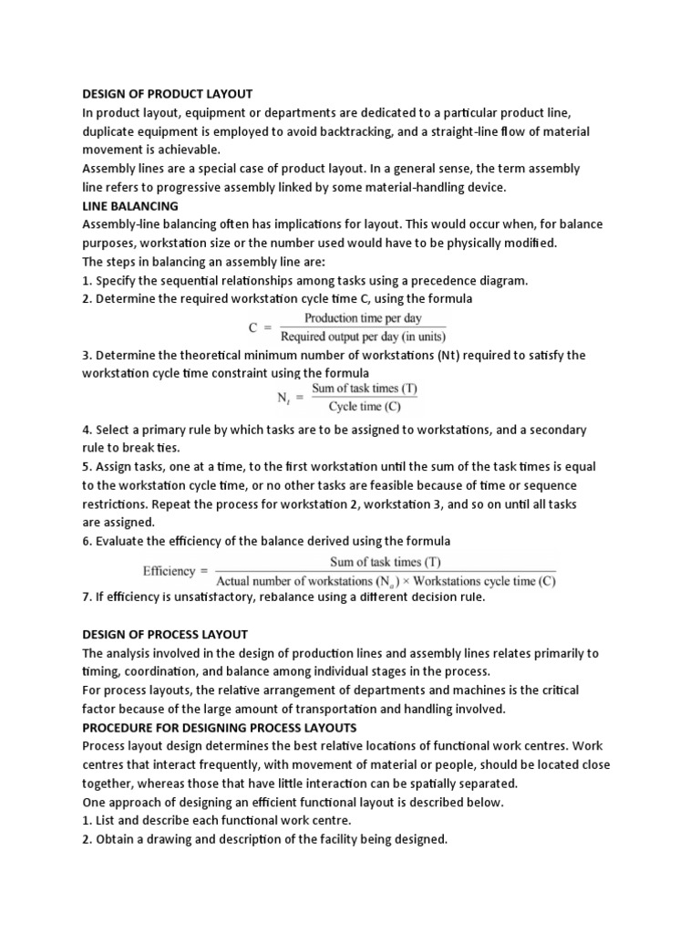 Product Layout Design and Balancing | PDF | Matrix (Mathematics ...