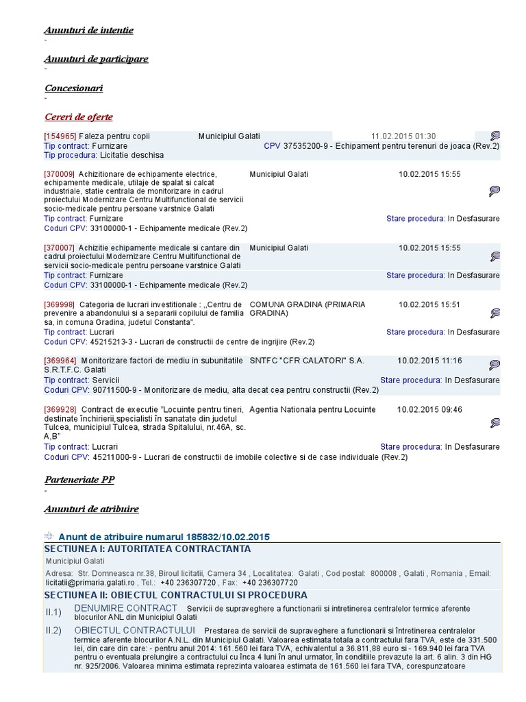 Licitatii 11.02.2015 | PDF