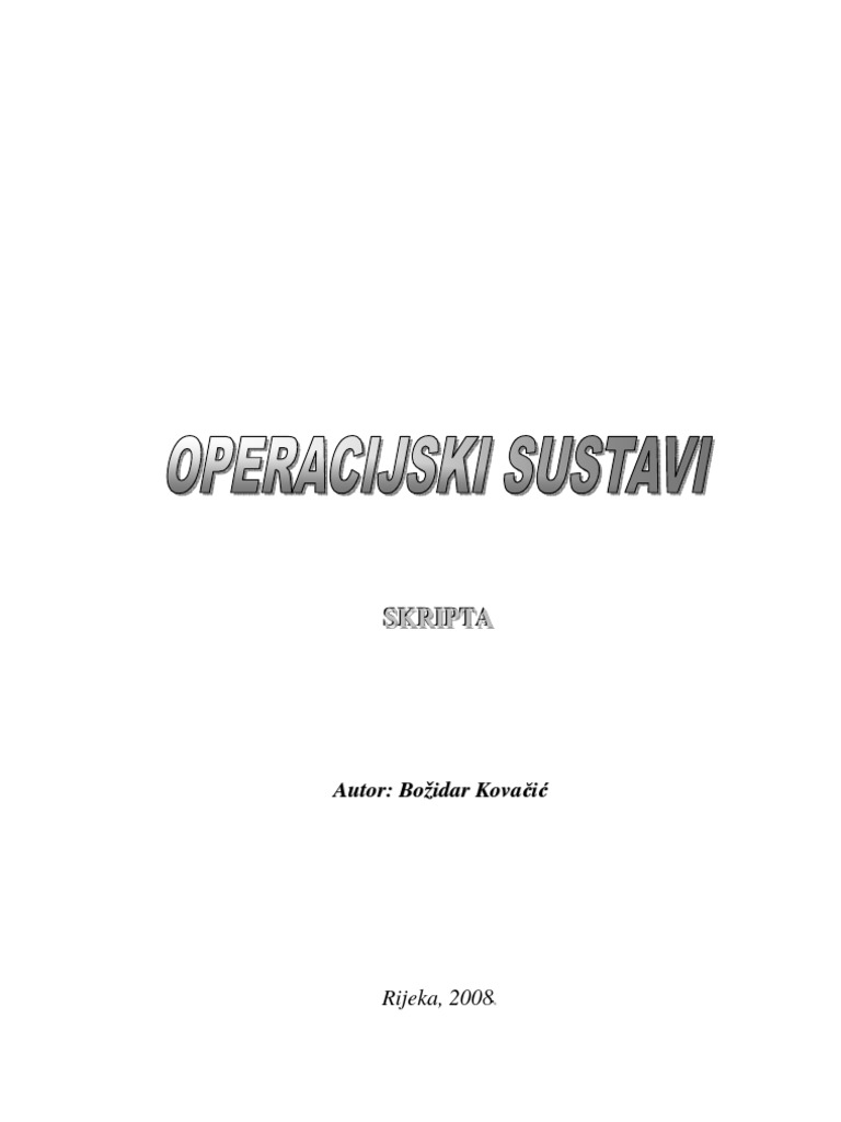 Operacijski Sustavi Skripta Pdf