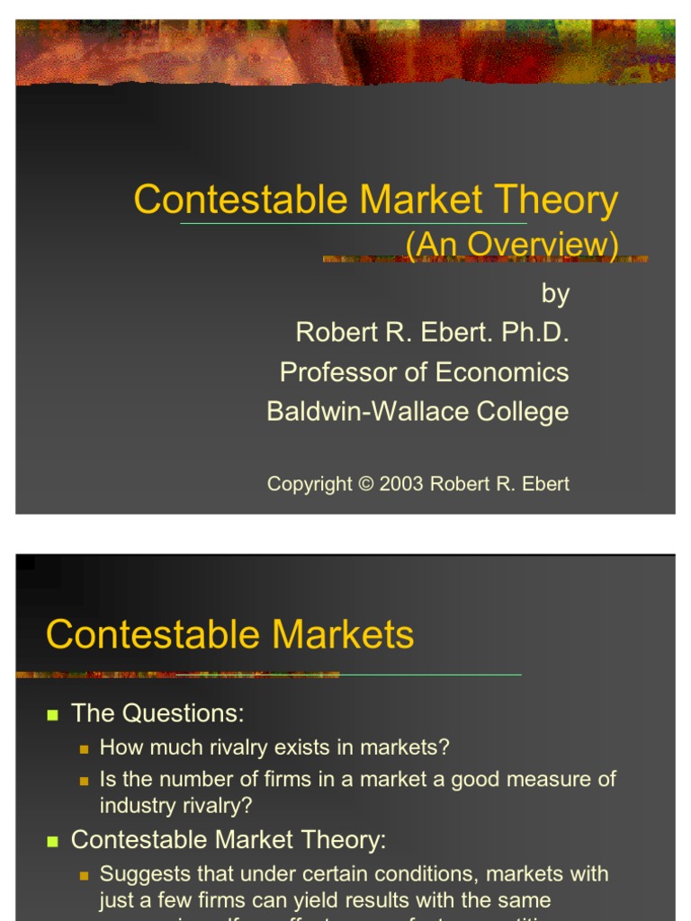Contestable Market Theory | PDF