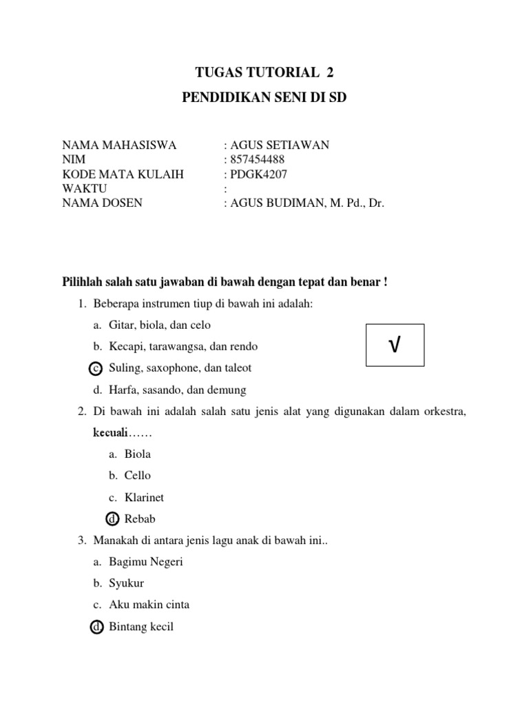 TT2 Pendidikan Seni Di SD | PDF