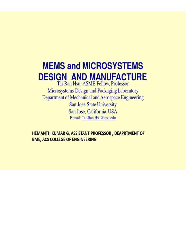 Mems and Microsystems Design and Manufacture | Download Free PDF | Thermocouple ...