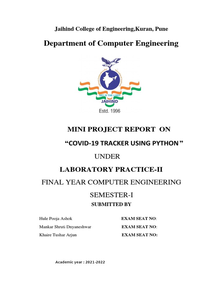 Department of Computer Engineering: Mini Project Report On " Covid-19 Tracker Using Python ...
