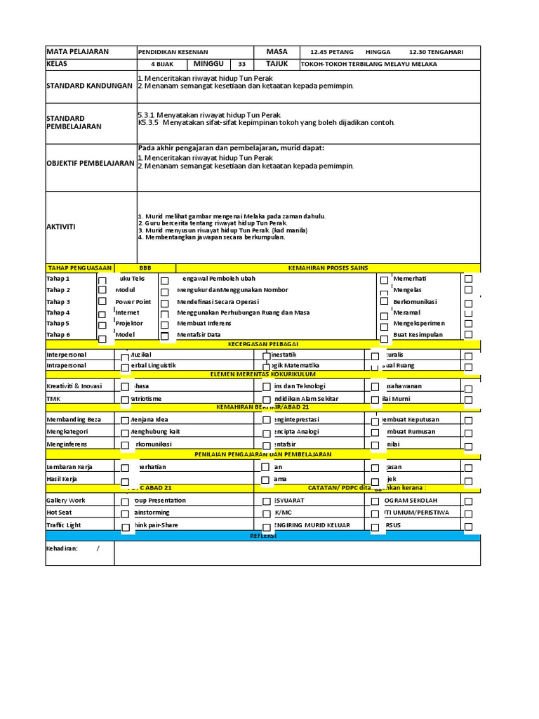 RPH Sej Tahun 4 2019 | PDF