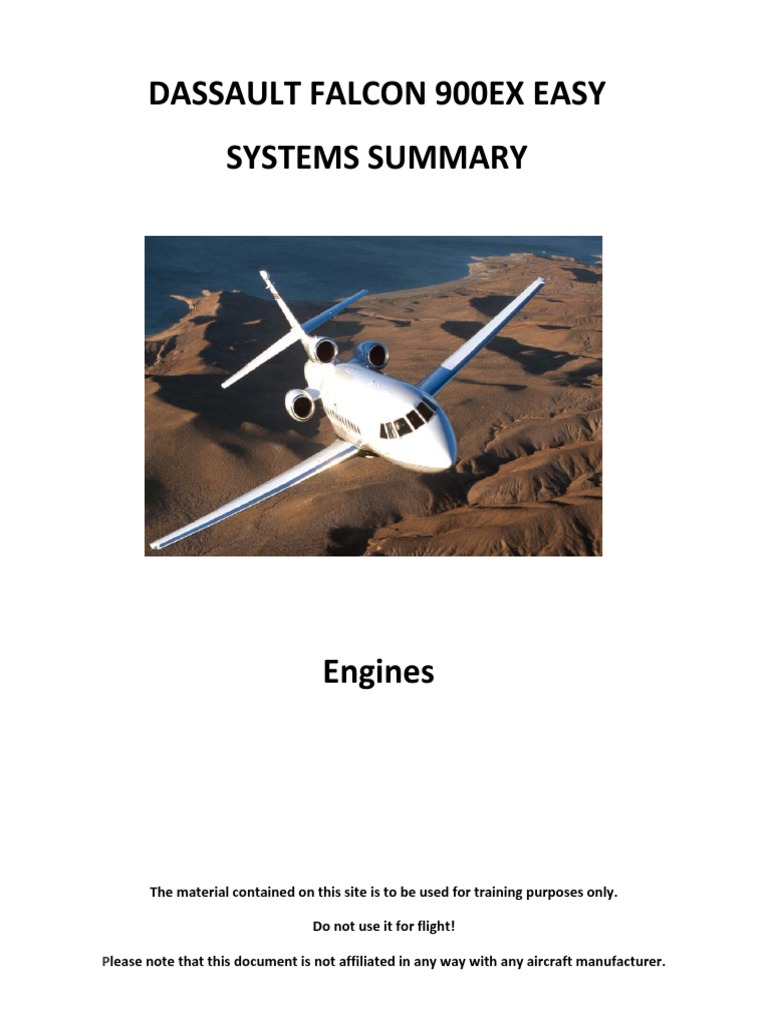 Falcon 900EX Easy Engines Summary | PDF | Turbine | Manufactured Goods
