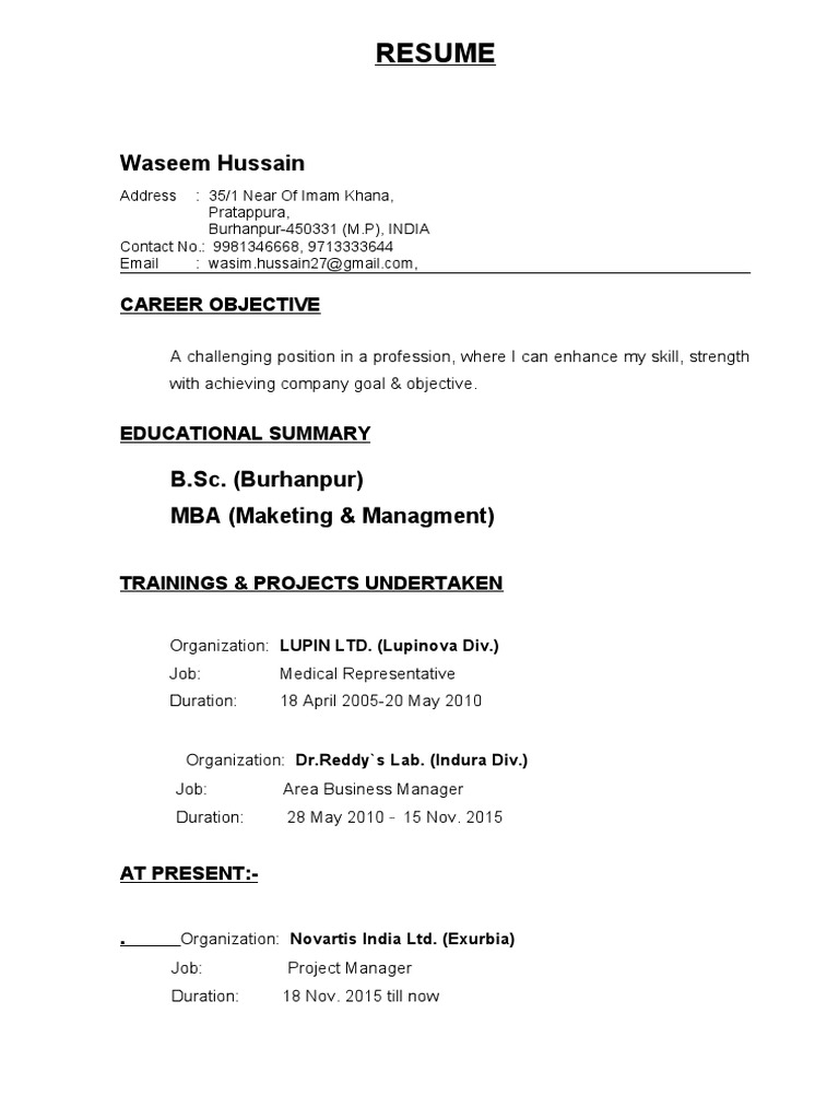 Wasim's Resume | PDF