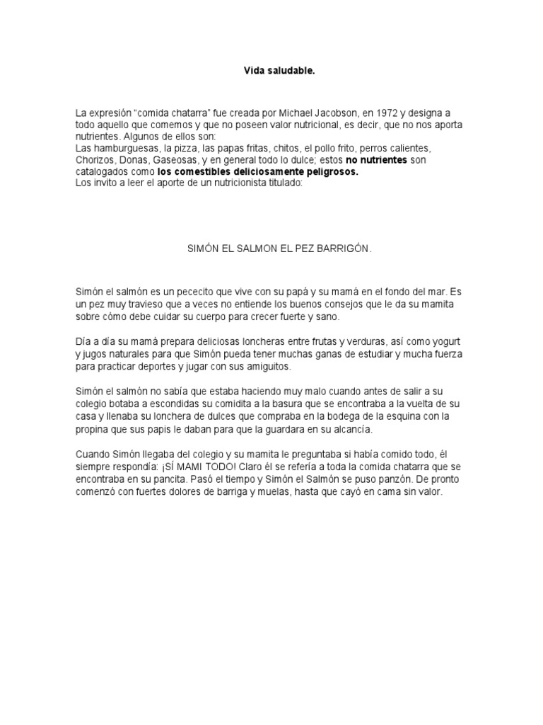 Lectura Vida Saludable | PDF