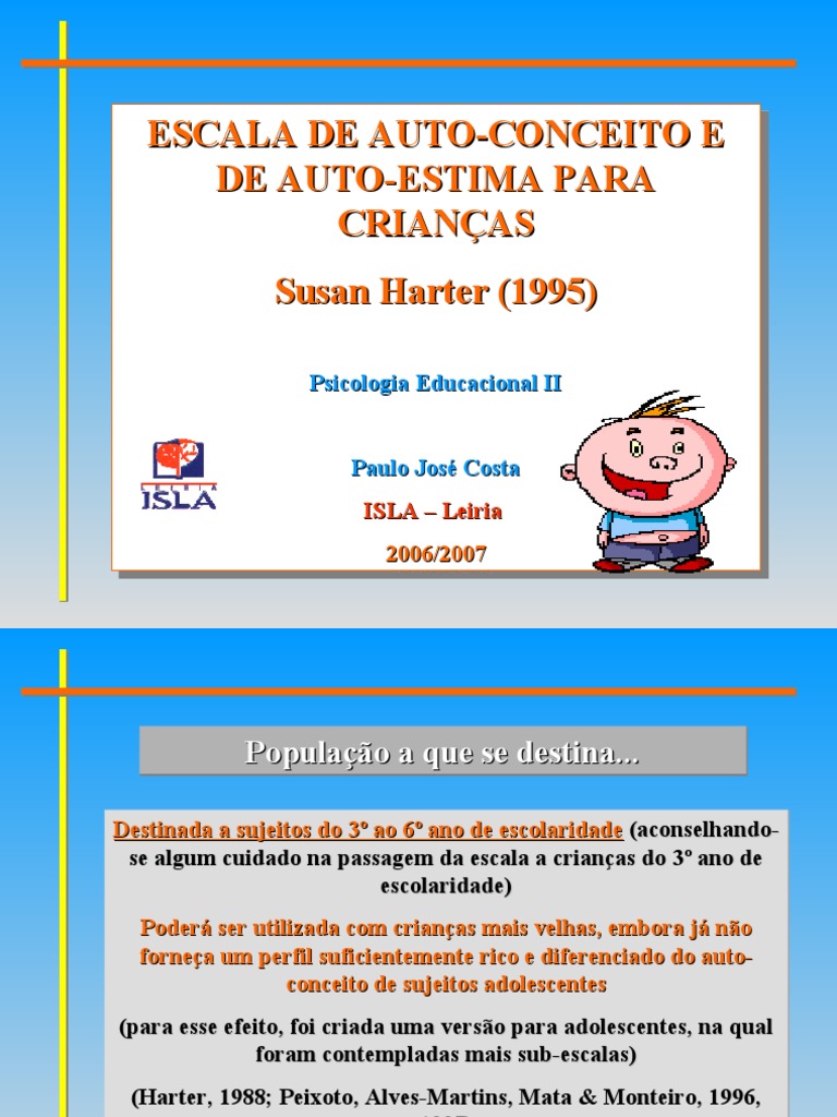 Autoconceito e autoestima infantil | PDF | Autoestima | Percepção