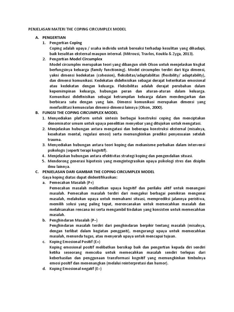 Model Circumplex dalam Coping Stress | PDF