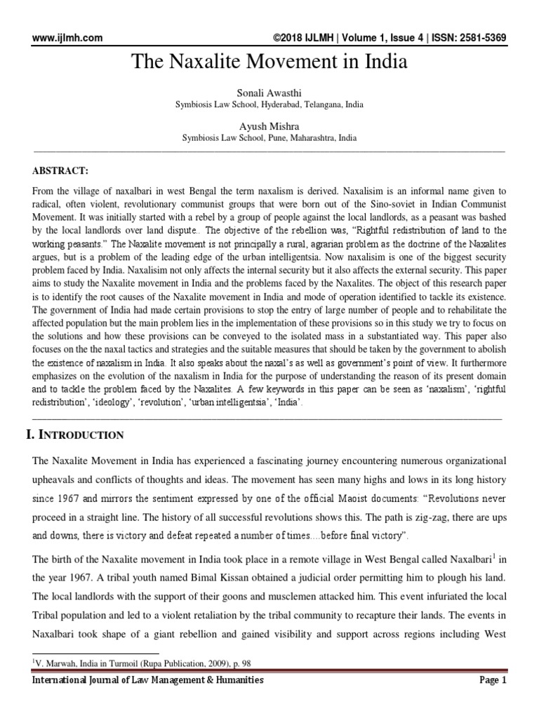 The Naxalite Movement in India | PDF