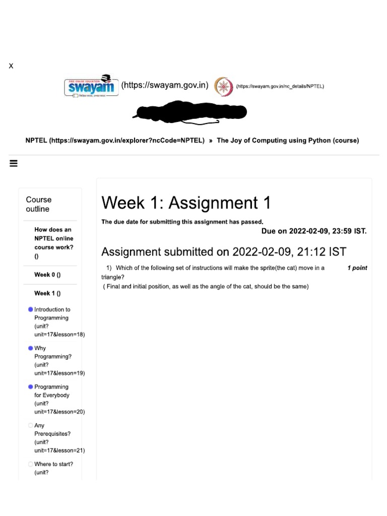 Nptel Assignment 1 | PDF