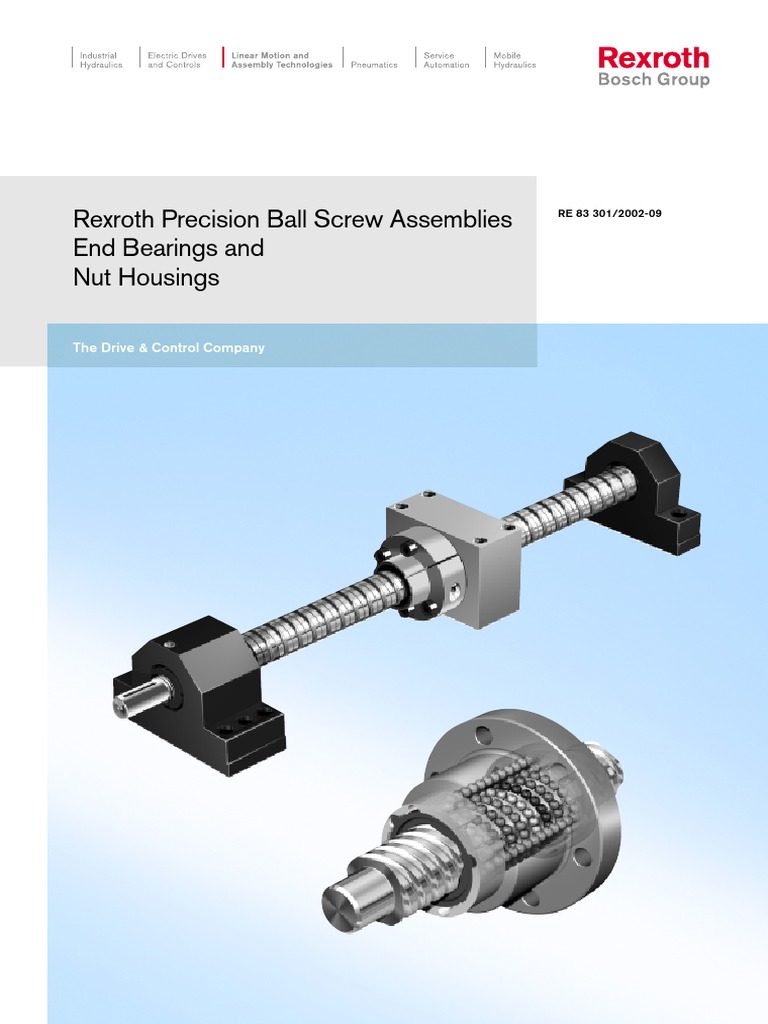 Rexroth Ball Screw Assemblies Guide | PDF | Bearing (Mechanical) | Screw