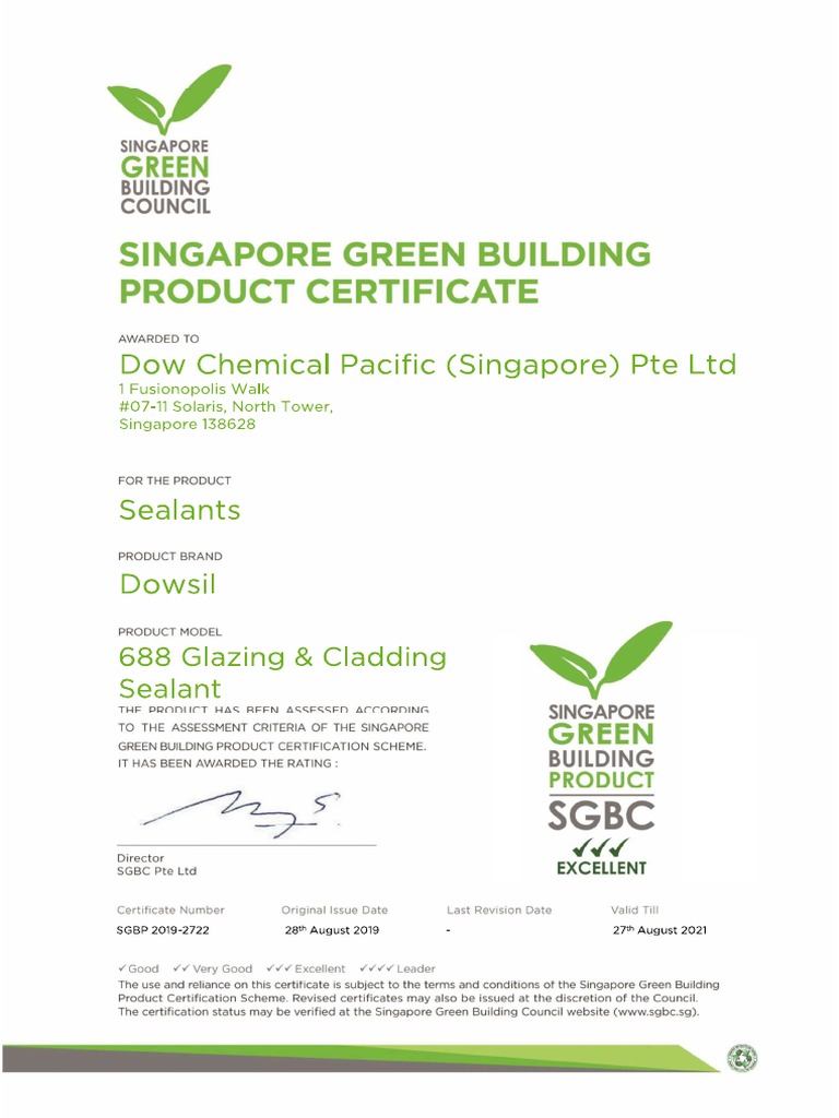 SGBC Cert 688 2019 | PDF