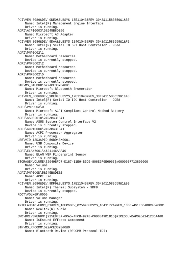 Devlist | PDF | Device Driver | Usb