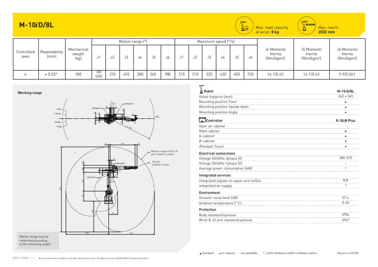 Datasheet M-10iD-8L | PDF | Electricity | Electrical Engineering