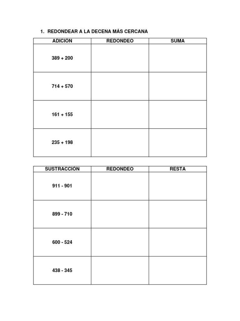 Redondear A La Decena y Centena Más Cercana | PDF