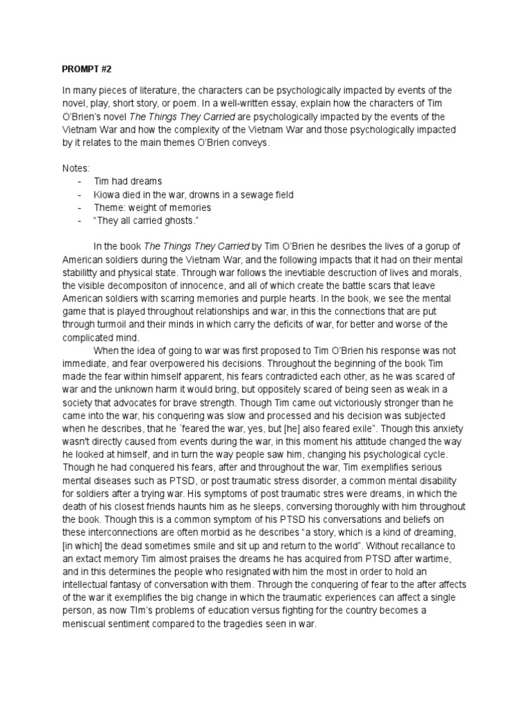 The Things They Carried | PDF | Psychological Trauma | Mental Disorder