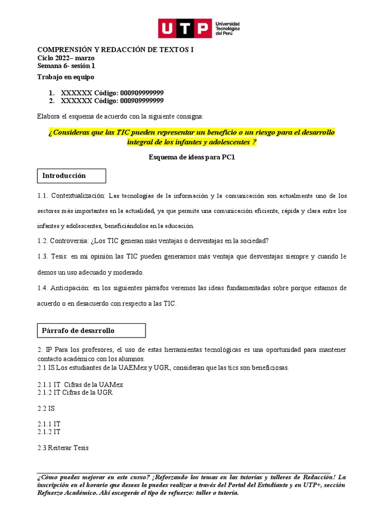 S06.s1-Esquema para PC1 (Material) 2022 Marzo | PDF