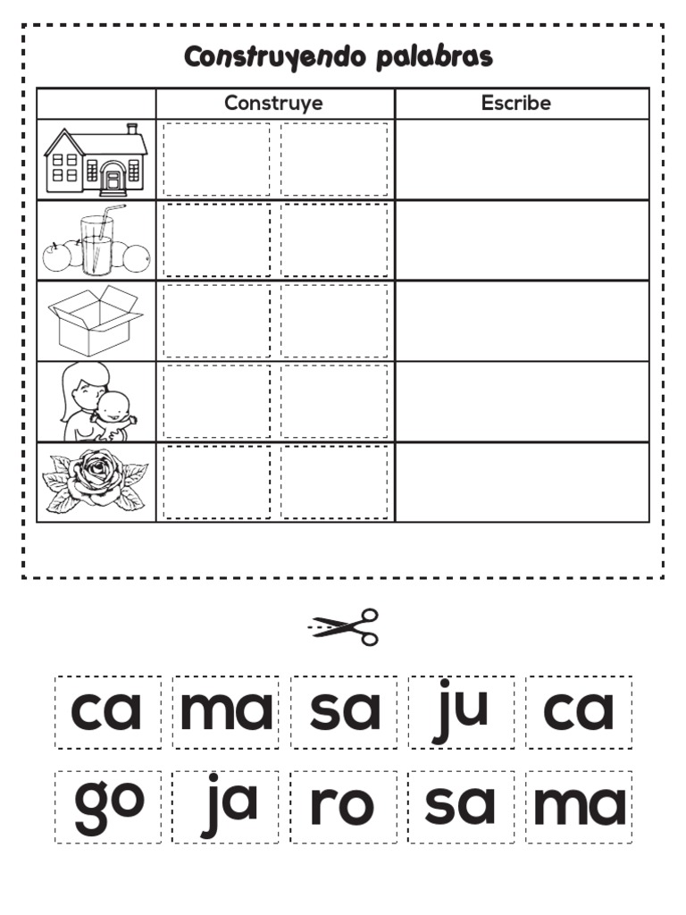 Palabras de dos sílabas para aprender | PDF | Artes del Lenguaje y ...
