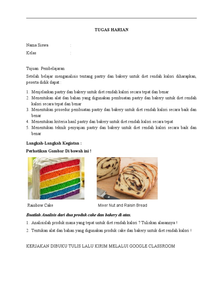 Tugas Kue Diet Kalori | PDF | Karier & Perkembangan | Bisnis