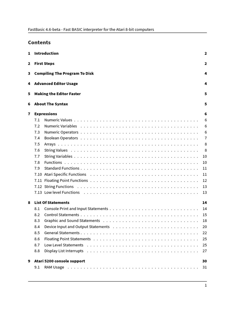 Fastbasic v4.6 Beta Manual | PDF | Array Data Type | Control Flow
