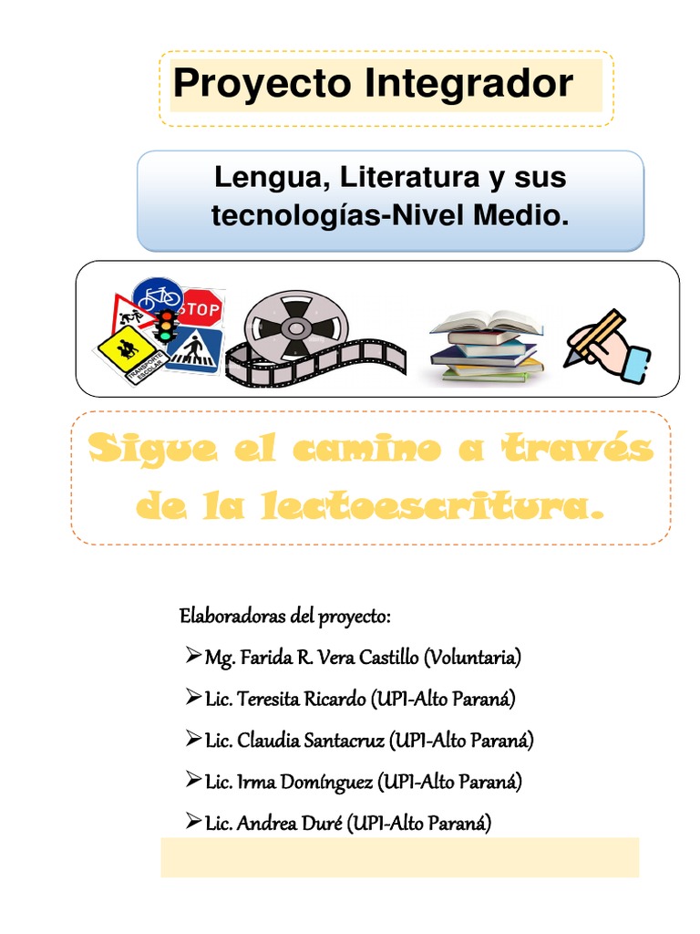 PROYECTO INTEGRADOR. LENGUA Y LITERATURA. NIVEL MEDIO. AJUSTADO Final ...