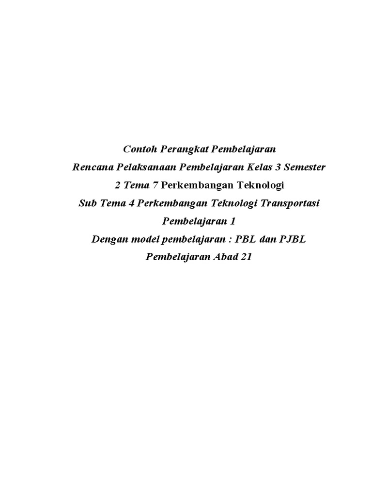Contoh RPP PBL Dan PJBL | PDF | Seni