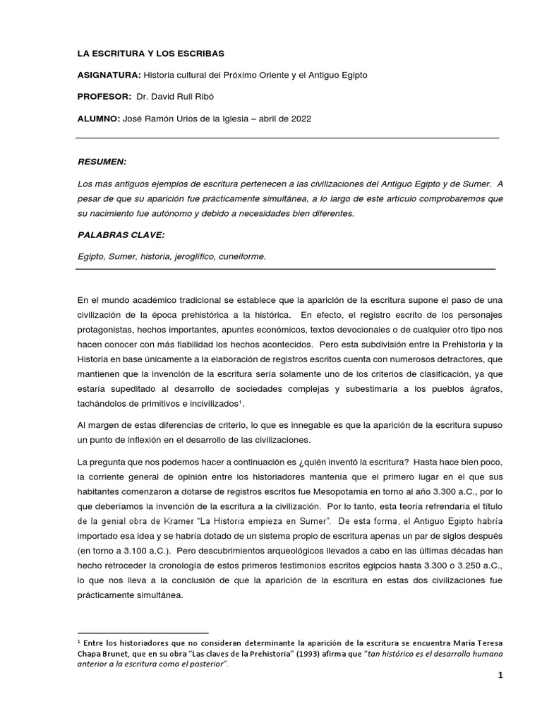 La Escritura y Los Escribas | PDF | Cuneiforme | Sumeria