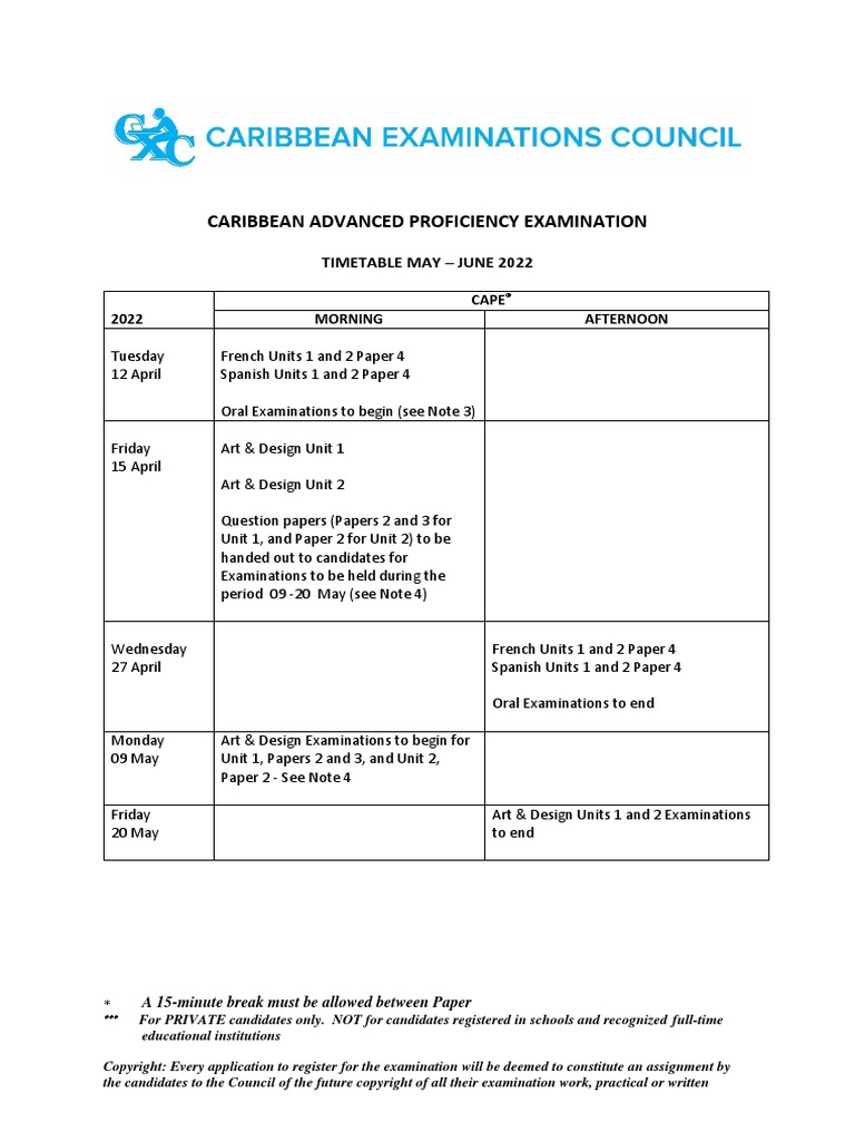 Revised Cape Timetable | PDF | Engineering | Science