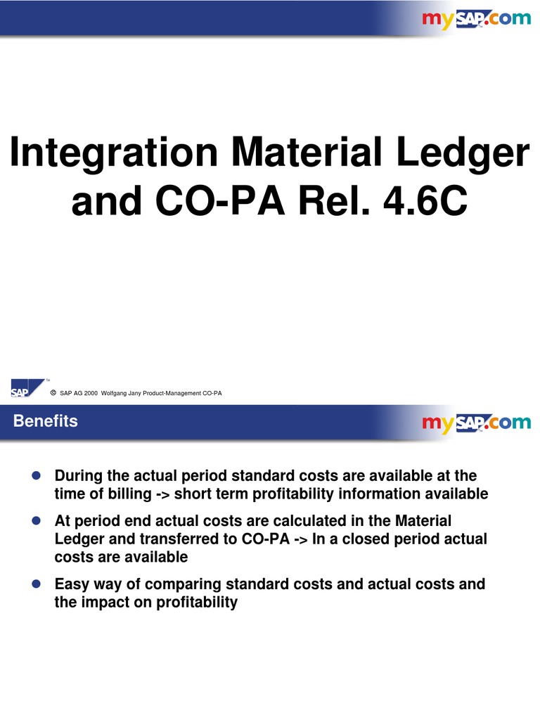 ML COPA Integration | PDF | Valuation (Finance) | Sap Se