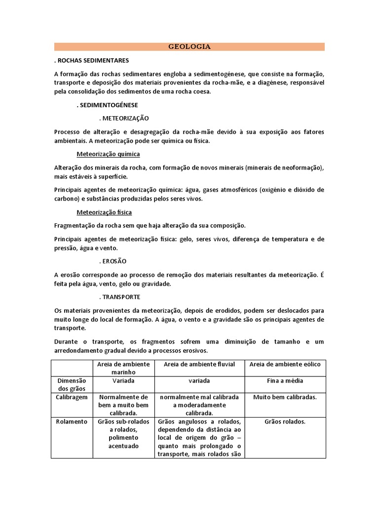 Geologia 11º Ano | PDF | Magma | Intemperismo
