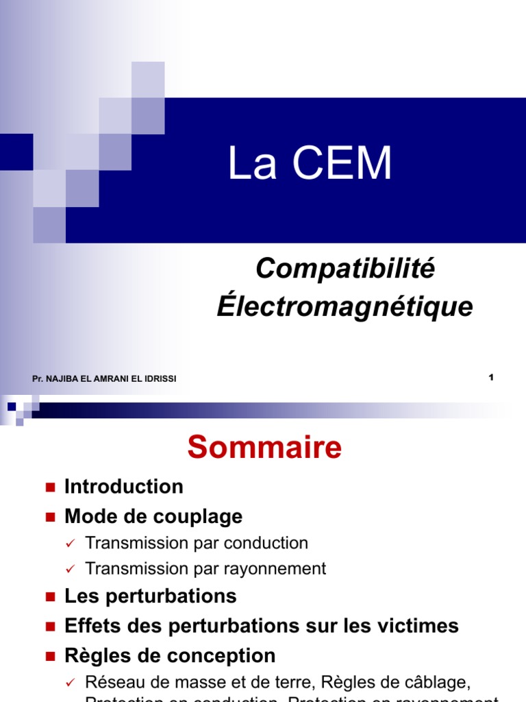 Cours CEM-SICOM-2021 | PDF | Compatibilité électromagnétique | Filtre (électronique)