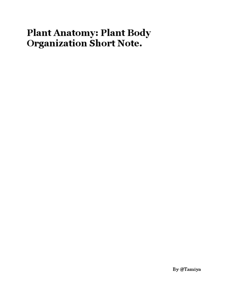 Plant Anatomy | PDF | Tissue (Biology) | Plant Stem